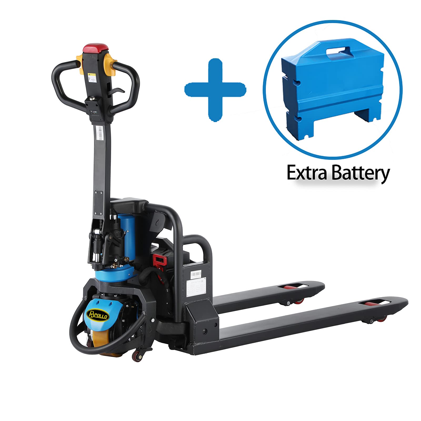 APOLLOLIFT Full Electric Power Lithium Pallet Jack Truck Efficiency Bundle 3300lb Cap.45" x21"-Plus Extra Battery Bundle