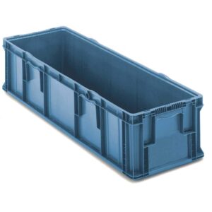 orbis stakpak plastic long stacking container, 48 x 22-1/2 x 7-1/4, blue