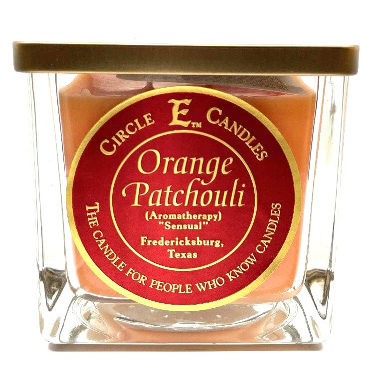 Circle E Candles, Orange Patchouli Scent, Small Size Jar Candle, 8oz, 1 Wick