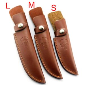 Leather Knife Sheath 5 inch Fixed Blade Pocket Knife Sheath Leather Case with Snap Closure Folding Knife Sheath Holder Belt Loop Case Leather Pouch