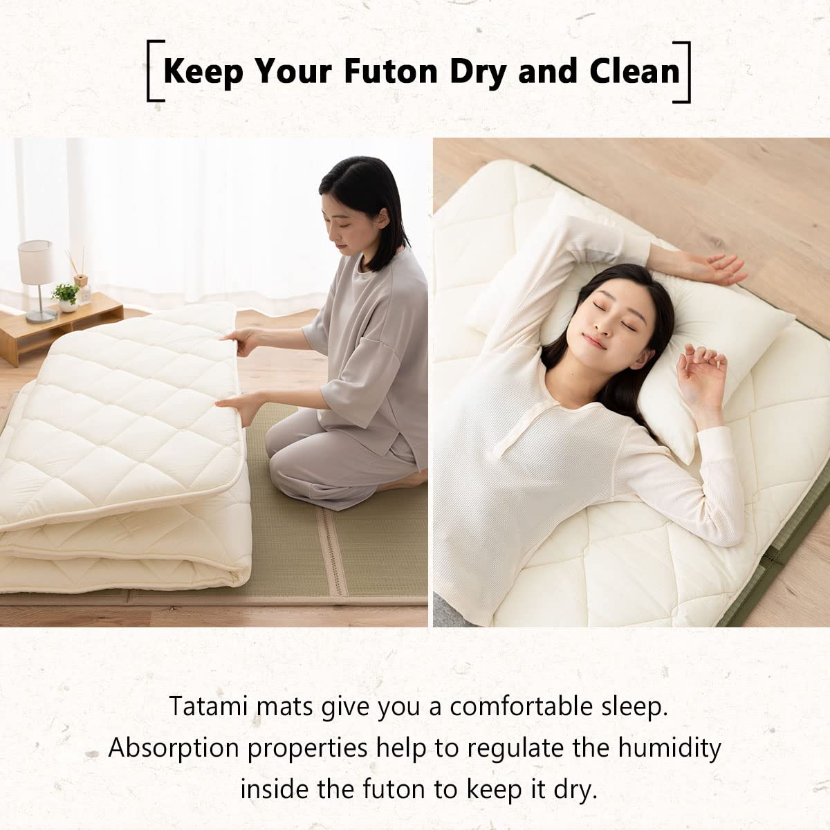 EMOOR Japanese Tatami Mat Twin Natural Rush Grass (Undyed), Foldable Igusa Mattress Floor Sleeping Japanese Futon Mattress Meditation Yoga Zen