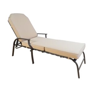 kozyard maya chaise lounge - outdoor patio recliner chair, comfortable patio lounge chair, elegant chaise lounge chair for relaxation, perfect outdoor recliner chair (tan)