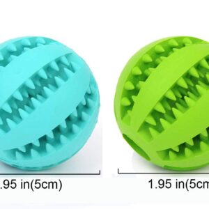 Sunglow 2 Pack Dog Toy Ball，Nontoxic Bite Resistant Teething Toys Balls for Small/Medium/Large Dog and Puppy Cat, Dog Pet Food Treat Feeder Chew Tooth Cleaning Ball Exercise Game IQ Training Ball