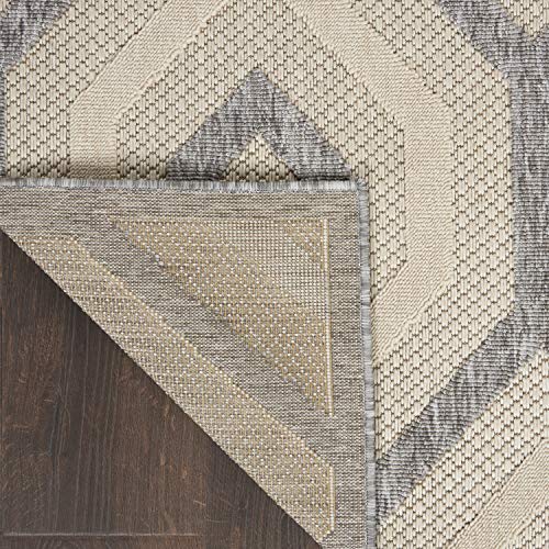 Nourison Palamos Indoor/Outdoor Cream 7'10" x 9'10" Area Rug, Easy-Cleaning, Non Shedding, Bed Room, Living Room, Dining Room, Backyard, Deck, Patio (8x10)