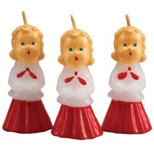 decorative vintage style christmas caroler candles - set of 3