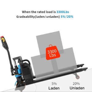 APOLLOLIFT Full Electric Power Lithium Pallet Jack Truck Efficiency Bundle 3300lb Cap.45" x21"-Plus Extra Battery Bundle