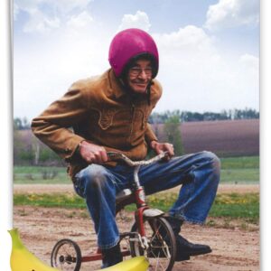 NobleWorks - Jumbo Funny Birthday Card for Men (8.5 x 11 Inch) - Bday Greeting for Dad, Husband - Senior Trike Ride J6435BDG