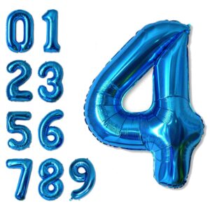 40 inch jumbo blue number 4 balloon giant balloons prom balloons helium foil mylar huge number balloons for birthday party decorations/wedding/anniversary