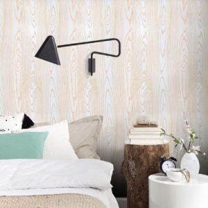 Orainege Gold Wood Contact Paper Gold and White Peel and Stick Wallpaper 17.7in x78.7in Gold Wood Grain Removable Wallpaper White and Gold Decorative Self Adhesive Contact Paper Bedroom Kitchen