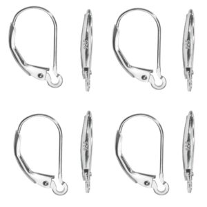 toaob 8pcs 925 sterling silver leverback french earring hooks 10x16mm hypo allergenic interchangeable dangle ear wire findings for jewelry making