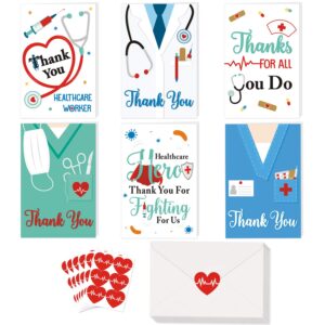 medical thank you cards for nurses doctors 36pcs medical cards healthcare workers cards thank you doctor cards with envelopes and stickers