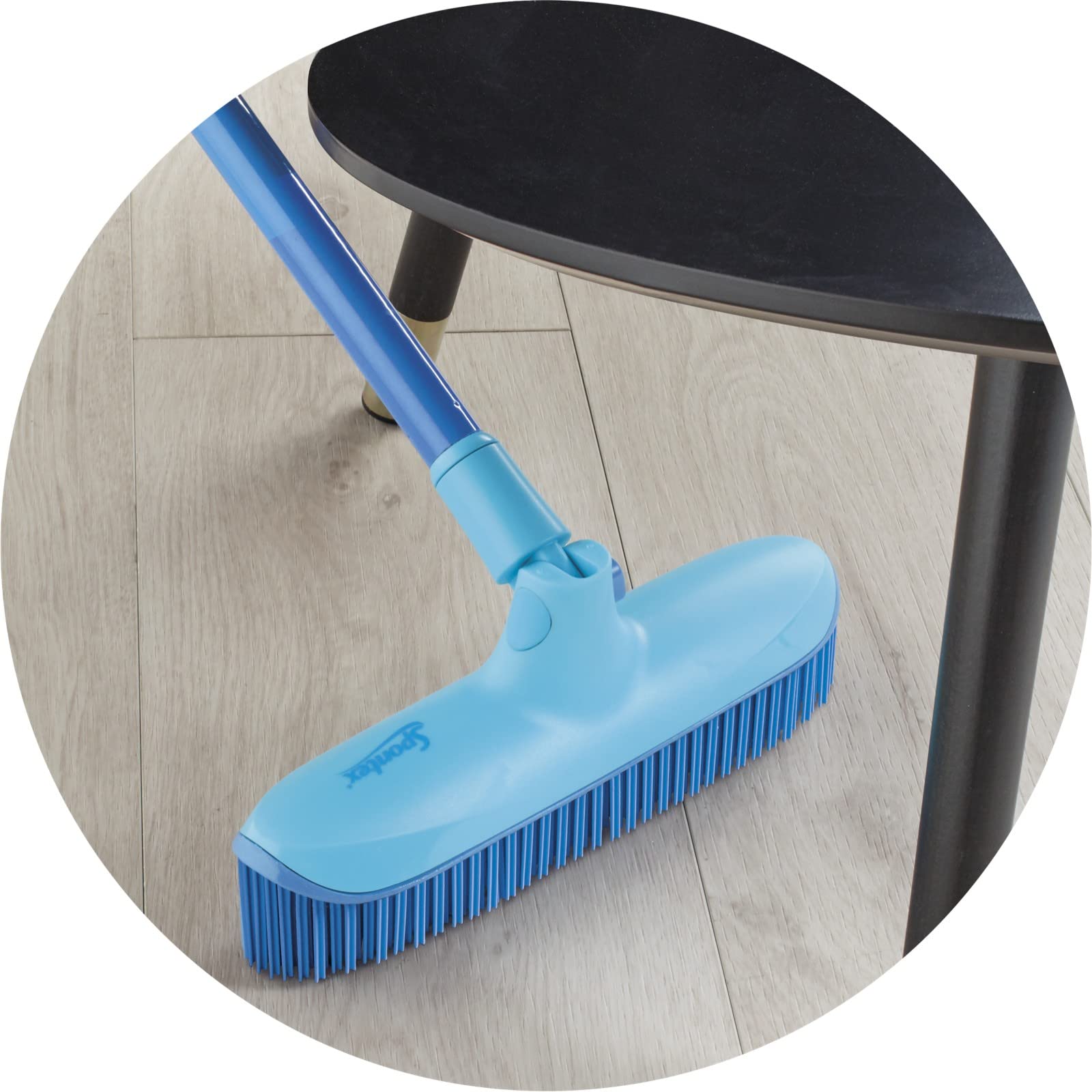 Spontex Catch & Clean Indoor Rubber Broom and Dustpan Set - Dustpan and Brush Set for Pet Hair Removal - Rubber Brush for Wet & Dry Sweeping Plus Multi-Surface Cleaning