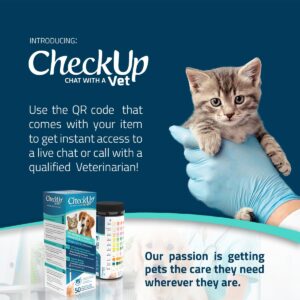 KIT4CAT CheckUp Testing Strips x 50 (10 Parameters Urine Test Strips for Cats & Dogs)