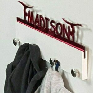 MIRROR MANIA Personalized Coat Hanger Gymnastics Gymnasts Rack Bag Hat Towel Backpack Sweatshirt Jacket Hook Organizer Wall Door Decor, One of A Kind, Custom Made to Order, with Your Name On It!