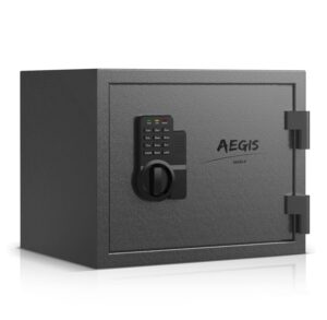 aegis fireproof safe box, 1.2 cubic feet small fire safe steel security home safe with digital program keypad for office dorm money