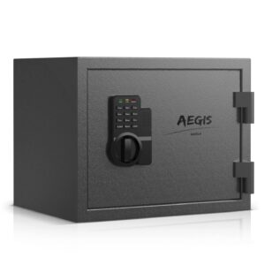 AEGIS Fireproof Safe Box, 1.2 Cubic Feet Small Fire Safe Steel Security Home Safe with Digital Program Keypad for Office Dorm Money