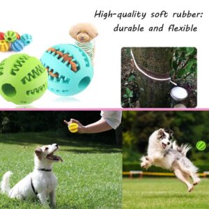 Sunglow 2 Pack Dog Toy Ball，Nontoxic Bite Resistant Teething Toys Balls for Small/Medium/Large Dog and Puppy Cat, Dog Pet Food Treat Feeder Chew Tooth Cleaning Ball Exercise Game IQ Training Ball