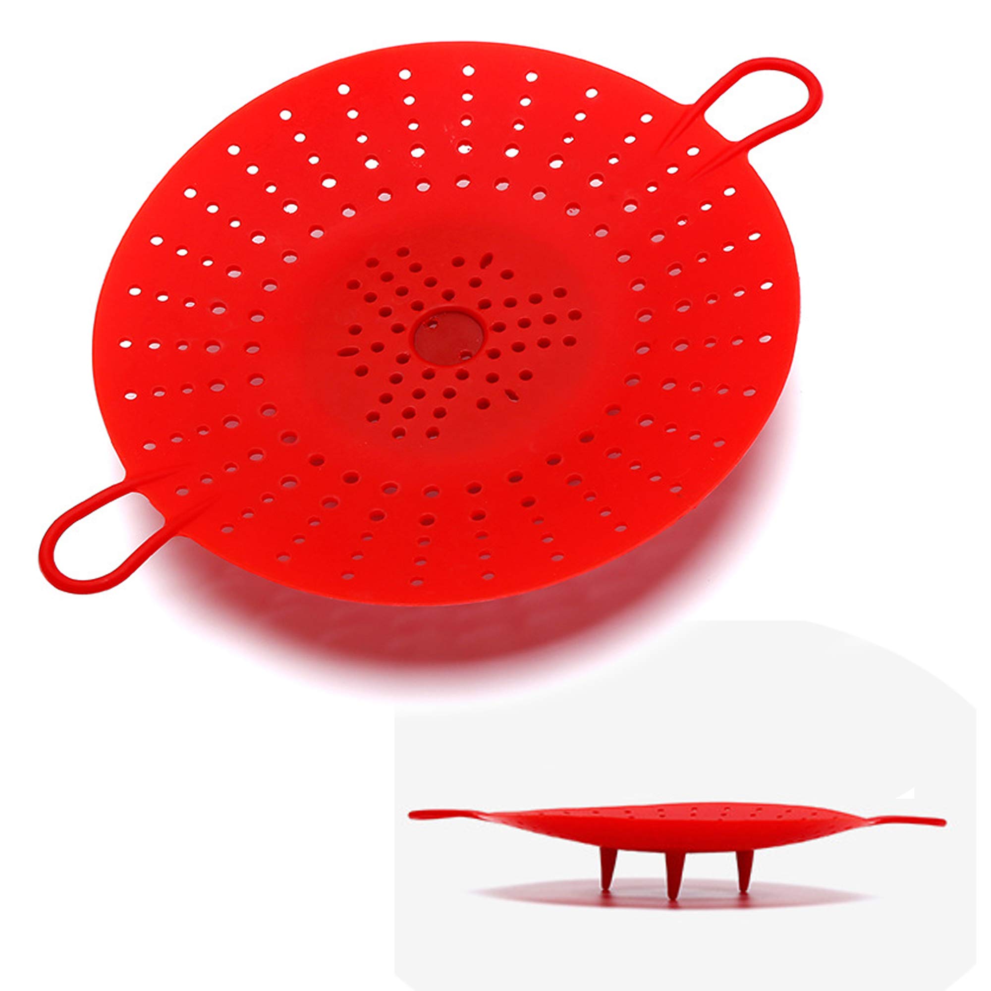 Silicone Vegetable and Food Steamer Basket,Good Grips Silicone Steamer for Instant Pot-8.5 in,Red