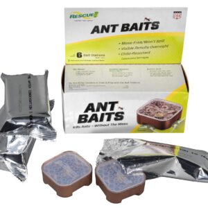 RESCUE! Ant Baits – Indoor Ant Killer, Ant Trap Alternative - 2 Pack (12 Bait Stations)