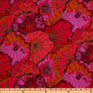 kaffe fassett lotus leaf wine, fabric by the yard