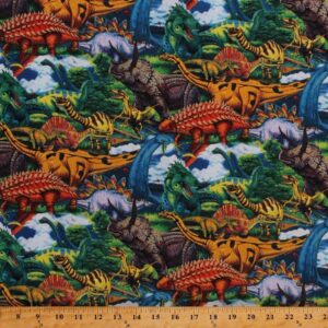 Dinosaurs Cotton Fabric by The Yard