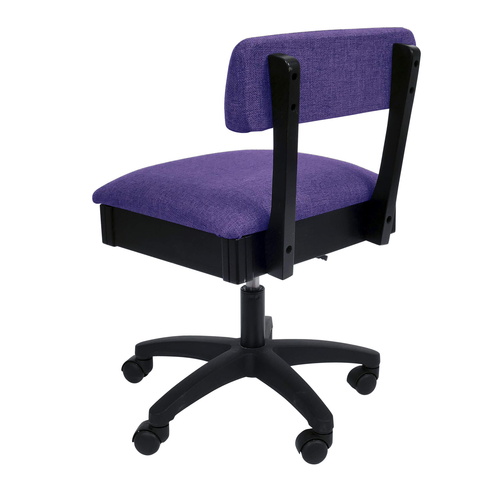 Arrow Sewing H8160 Adjustable Height Hydraulic Sewing and Craft Chair with Under Seat Storage and Solid Fabric, Royal Purple Fabric