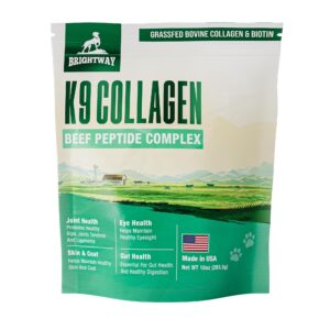 k9 collagen peptide complex w/biotin - hip & joint supplement for dogs- supports healthy joints, skin & coat – helps in recovery & repair– 3+ months supply - over 114 servings!