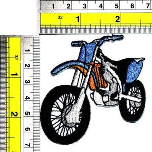 PARITA Set 3 Pcs. Motorcycle Motocross Racing Dirt Bike Off-Road Embroidery Patch Cartoon Kids Children Sign Symbol Logo T-Shirt Costume DIY Applique Embroidered Sew Iron on Patch (06)