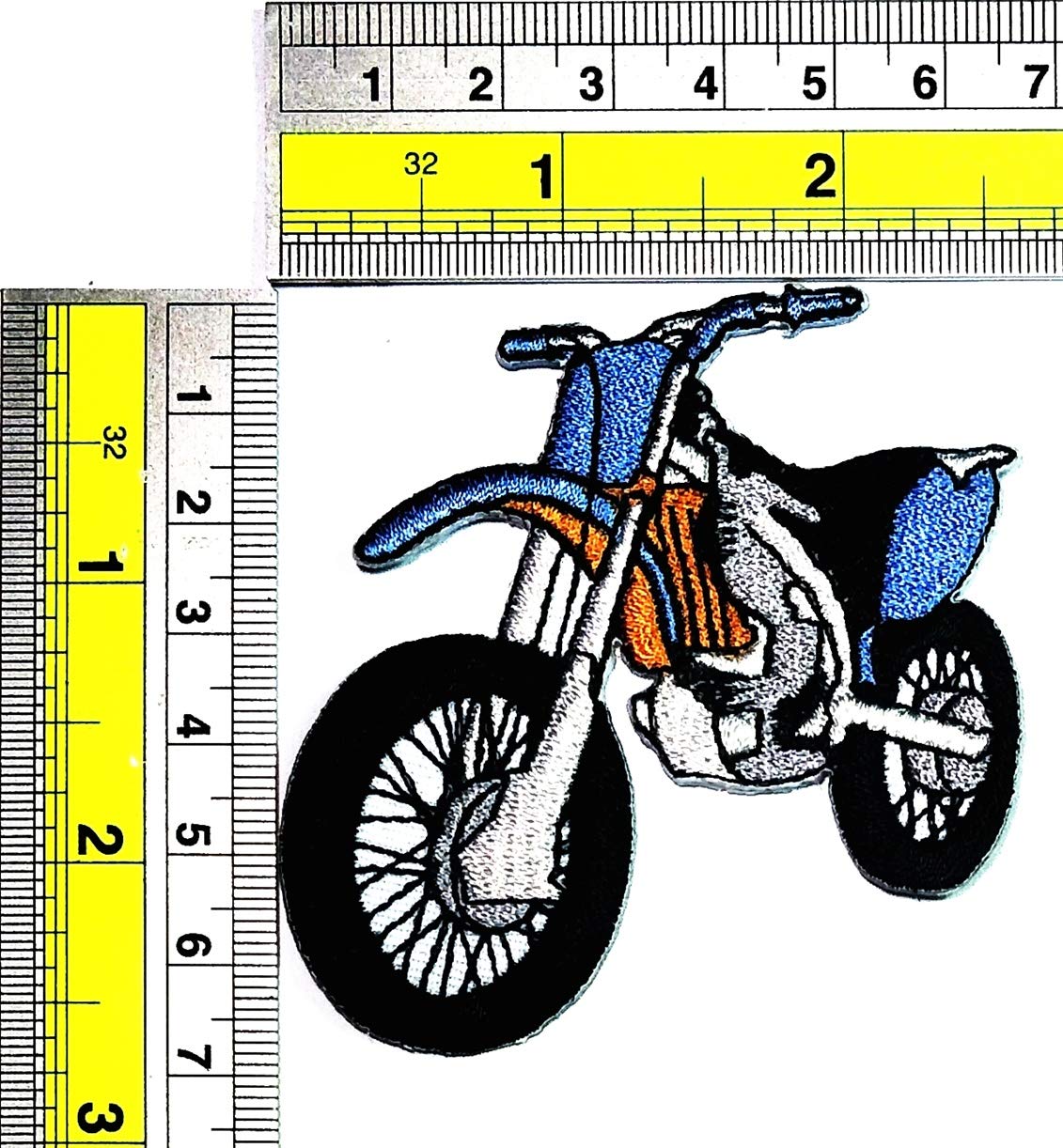 PARITA Set 3 Pcs. Motorcycle Motocross Racing Dirt Bike Off-Road Embroidery Patch Cartoon Kids Children Sign Symbol Logo T-Shirt Costume DIY Applique Embroidered Sew Iron on Patch (06)