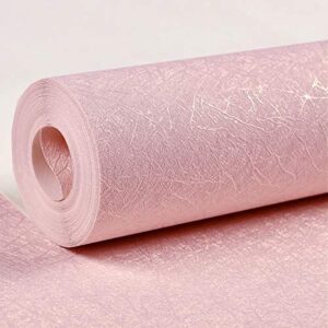 cohoo home silk pink peel and stick wallpaper self adhesive removable pink wallpaper stick and peel pink wall paper pink contact paper for cabinets bedroom drawer liner wall sticker 15.7" ×118"