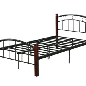 Hodedah Metal Queen, Mahogany Platform, Complete Bed