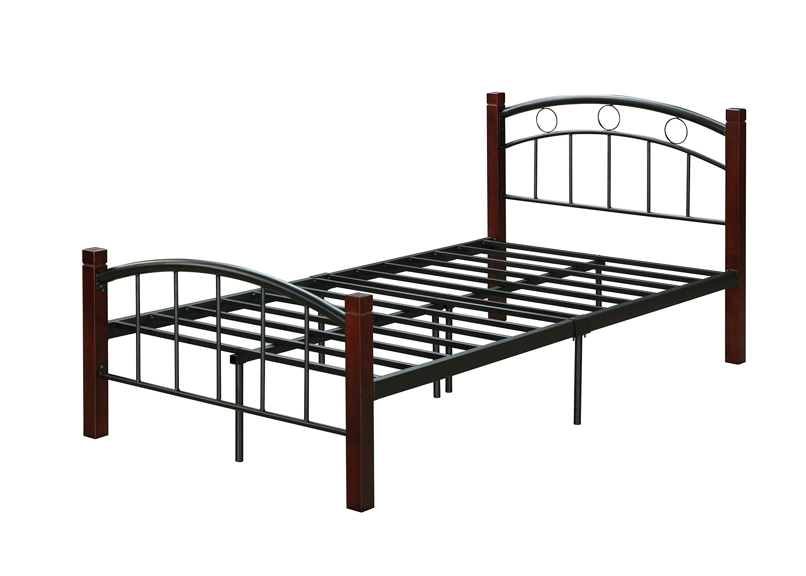 Hodedah Metal Queen, Mahogany Platform, Complete Bed