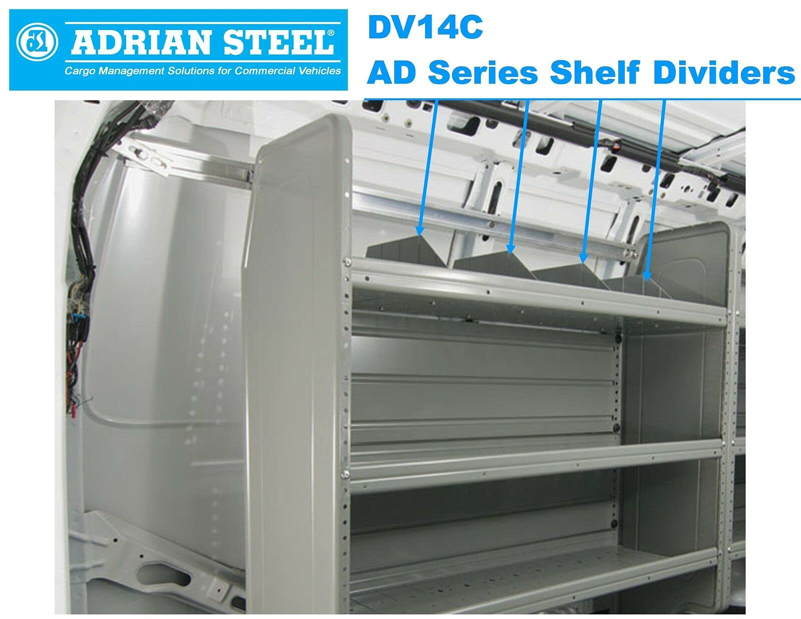 Adrian Steel DV14C8, Composite Divider Kit for 14" Shelf