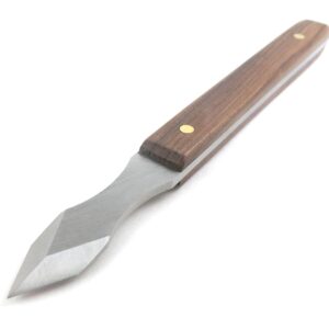 EIQOCCA Mikov V2003011 Dual Bevel Marking Knife with Finger Indents 0.100-Inch-Thick Blade 1/2 Inch Wide 1-7/8 Long with Rosewood Handle Stainless Steel Hardened to HRC 57