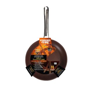 history – forged in fire – 10 inch stainless steel non stick skillet – comfort grip handle - oven safe up to 500 - compatiable on all stovetops