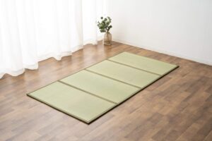 emoor japanese tatami mat twin natural rush grass (undyed), foldable igusa mattress floor sleeping japanese futon mattress meditation yoga zen