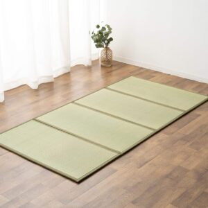 EMOOR Japanese Tatami Mat Twin Natural Rush Grass (Undyed), Foldable Igusa Mattress Floor Sleeping Japanese Futon Mattress Meditation Yoga Zen