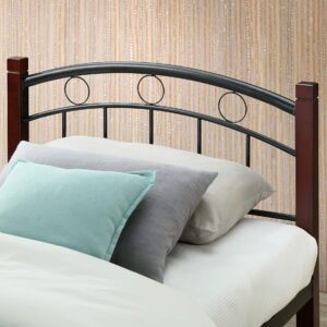 Hodedah Metal Queen, Mahogany Platform, Complete Bed