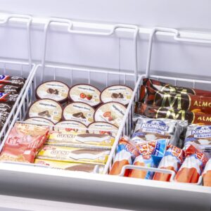 Maxx Cold MXF54CHC-6 Curved Glass Top Chest Freezer Display 53.2" W, 9.96 cu. ft. Storage Capacity, Equipped with (6) Wire Baskets, White