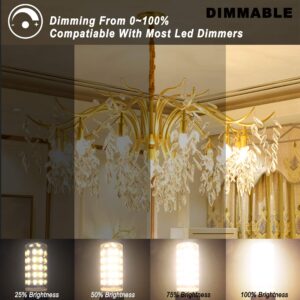 Ziomitus Dimmable G9 Led Bulbs 5W Replace 40W 50W 60W Halogen Bulbs,3000K Warm White,AC120V No Flicker Dimmable G9 T4 Led Corn Bulbs for Pendant Ceiling Chandelier Wall Lighting,600 lm,5Pack