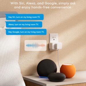 meross Smart Plug Mini, 15A & Reliable Wi-Fi, Support Apple HomeKit, Siri, Alexa, Echo, Google Assistant and Nest Hub, App Control, Timer, No Hub Needed, 2.4G WiFi Only, 1 Pack