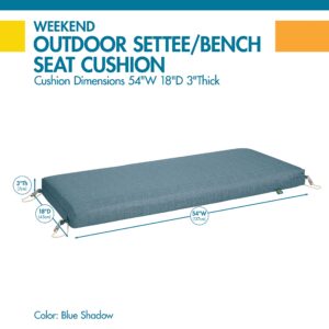 Duck Covers Weekend Water-Resistant Outdoor Bench Cushion, 54 x 18 x 3 Inch, Blue Shadow, Patio Furniture Cushions