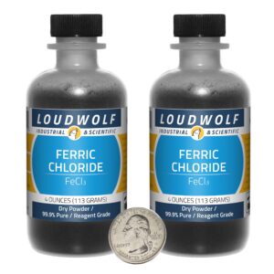 ferric chloride / 8 ounces / 2 bottles / 99.9% pure reagent grade/dry powder makes 2 liters of pcb etchant