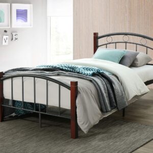 Hodedah Metal Queen, Mahogany Platform, Complete Bed