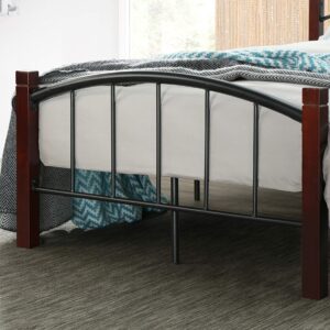 Hodedah Metal Queen, Mahogany Platform, Complete Bed