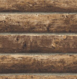 nextwall faux log cabin peel and stick wallpaper