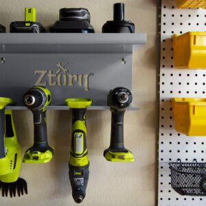 Ztorq Cordless Drill Tool Organizer - Drill holder storage wall mount shelf rack and charging station to optimize garage organization and power tool storage