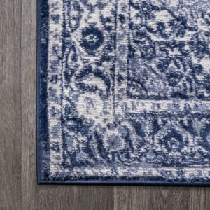 JONATHAN Y MDP403A-5 Rosalia Cottage Medallion Indoor Area -Rug Vintage Bohemian Easy -Cleaning Bedroom Kitchen Living Room Non Shedding, 5 ft x 8 ft, Navy