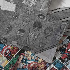 Jay Franco Marvel Comics 80th Anniversary Twin Comforter & Sham Set - Super Soft Kids Reversible Bedding - Fade Resistant Microfiber (Official Marvel Product)