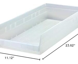 QUANTUM STORAGE SYSTEMS K-QSB116CL-3 3-Pack Plastic Shelf Bin Storage Containers, 23-5/8" x 11-1/8" x 4", Clear